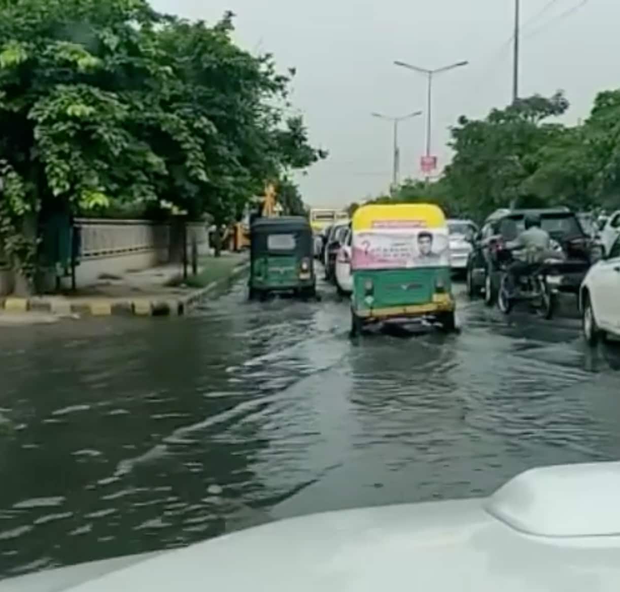Delhi-Gurugram Expressway Jam After Heavy Rain Causes Waterlogging